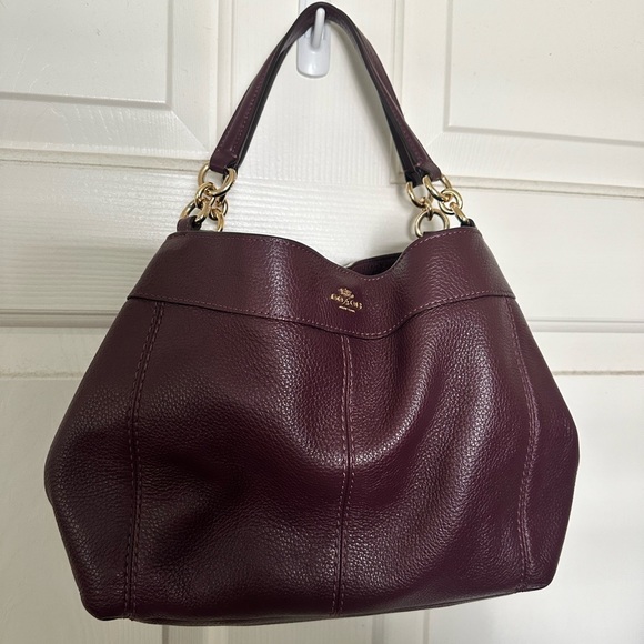 Coach | Bags | Coach Lexy Shoulder Bag Eggplant Purple Pre Loved | Poshmark